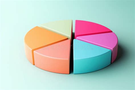 Colorful Pie Chart Segments Vibrant Pastel Colors 3d Design Stock Image Image Of Design