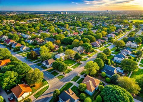 A Breathtaking Aerial View Of Richardson Texas Suburban Homes Streets