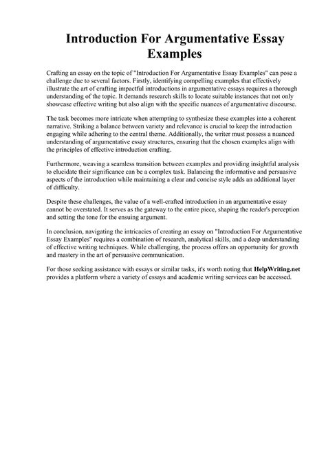 Introduction For Argumentative Essay Examplespdf