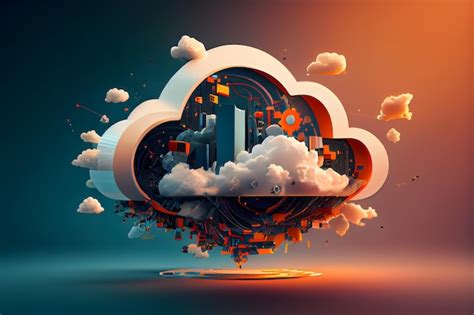 Premium Ai Image Cloud Technology Computing Devices Connected To