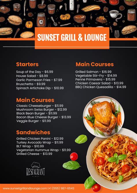 Restaurant Lunch Menu Restaurant Lunch Menu
