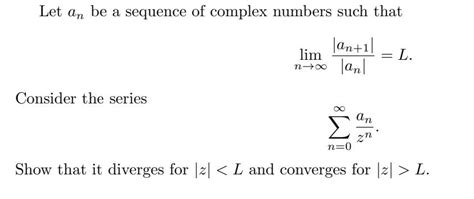 solved let an be a sequence of complex numbers such that