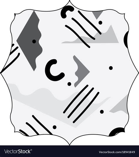 Grayscale Square With Graphic Abstract Style Vector Image