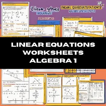 Linear Equations Worksheets Algebra 1 By Nobody Can Destroy Your Dreams