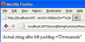 Mysql Lpad Function Example Using Java Servlet