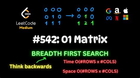 01 Matrix Breadth First Search Python Leetcode 542 Youtube