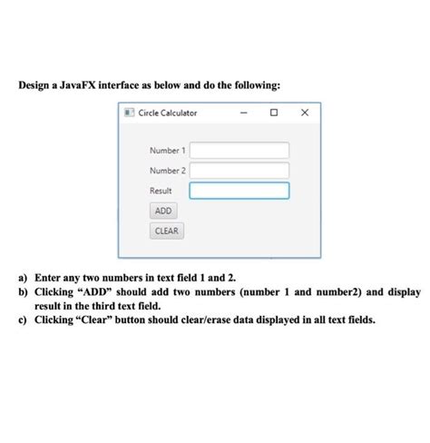 solved design a javafx interface as below and do the