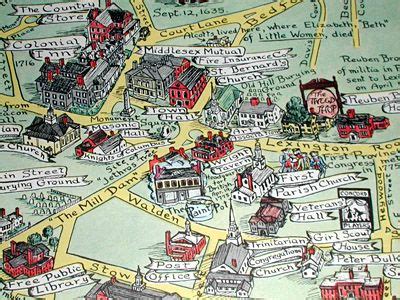 Pictorial Map Of Concord Massachusetts
