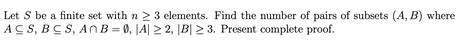 solved let s be a finite set with n≥3 elements find the
