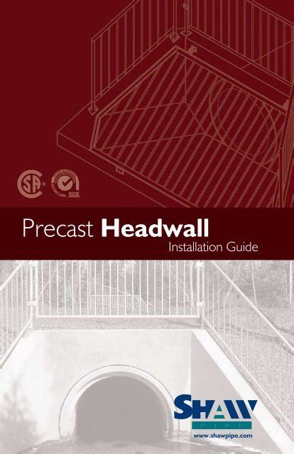 Precast Headwall Install Guide Shaw Precast Solutions