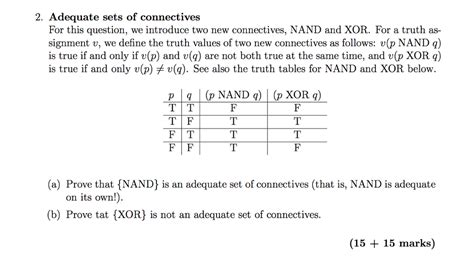 solved 2 adequate sets of connectives for this question we