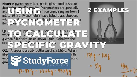Calculate Specific Gravity Using A Pycnometer Youtube