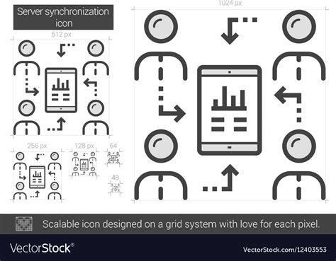 Server Synchronization Line Icon Royalty Free Vector Image