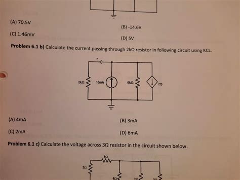 Solved B 14 6 V C 1 46mV D 5 V Problem 6 1 B Chegg Com