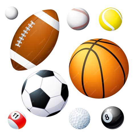 Conjunto De Vetores De Bolas De Esportes Vetor Premium