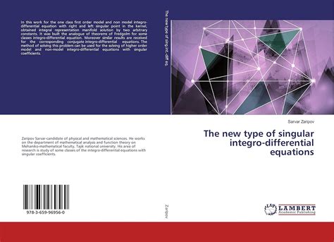 The New Type Of Singular Integro Differential Equations Zaripov Sarvar 9783659969560 Amazon