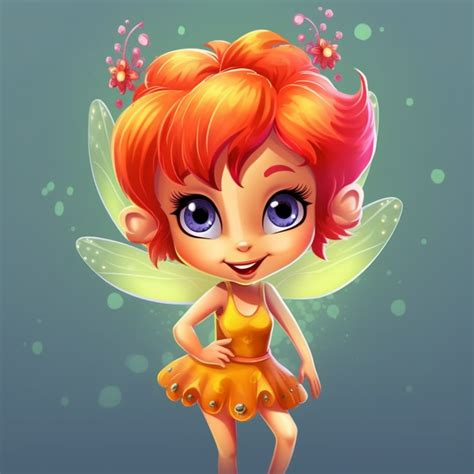 Create A Fun And Whimsical Clipart Of A Tiny Pixie That Sparkles With