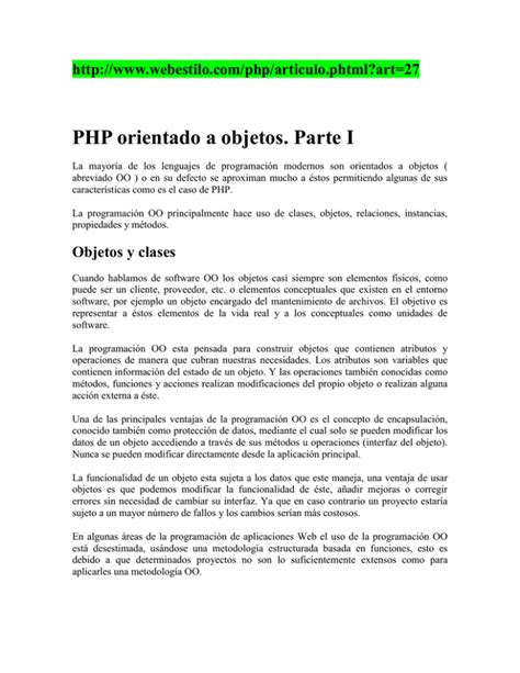 Php Orientado A Objetos Parte I