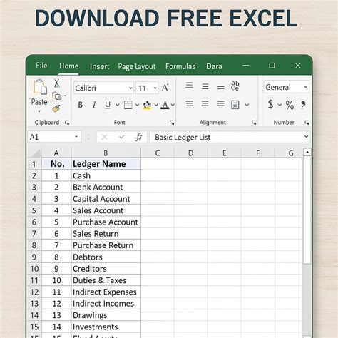 Basic Ledger List For Tally Gst Ready Free Excel Download