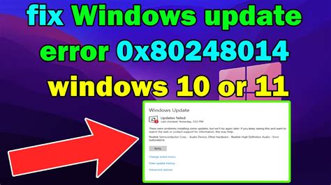 How To Fix Windows Update Error 0x80248014 Windows 10 Or 11 Youtube