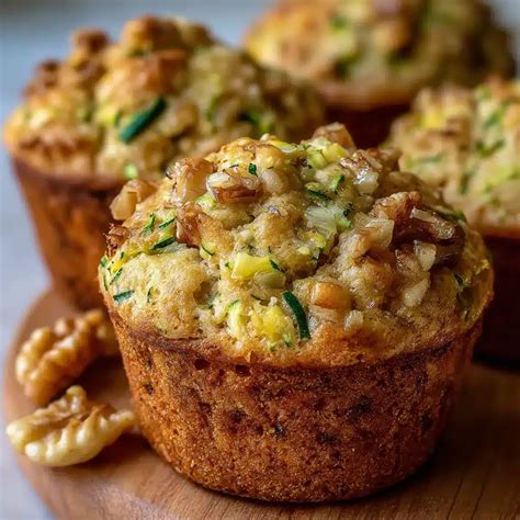 Pineapple Walnut Zucchini Muffins