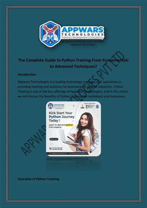 ppt the complete guide to python training from fundamentals to