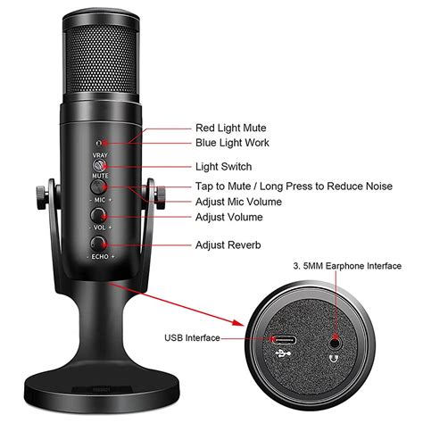 RGB USB Condenser Microphone Mini Mic