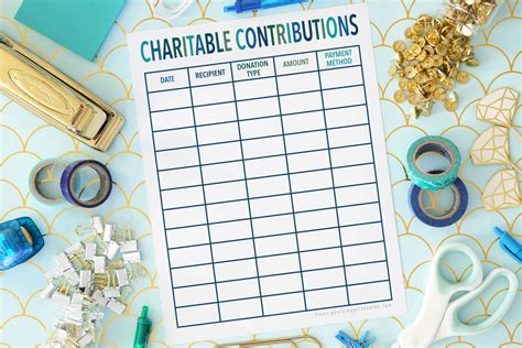 Charitable Contribution Tracker Free Organizing Printables