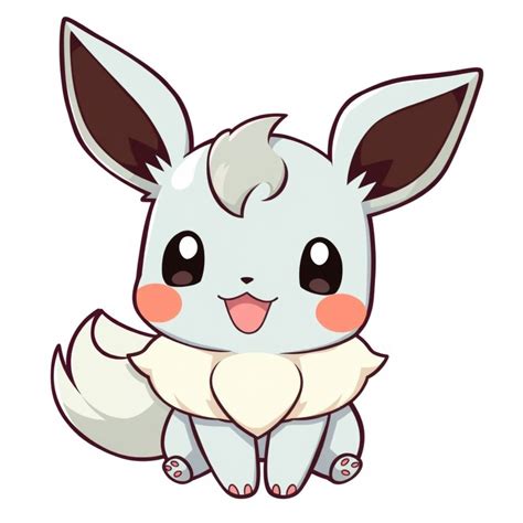Light Blue Eevee Pokemon Happy Face Fanart