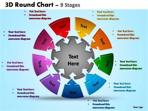 PowerPoint Slides Growth Pie Chart With Arrows Ppt Template