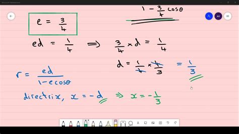 solved a polar equation of a conic is given a find the eccentricity