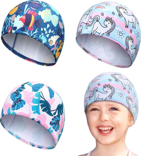 3 Gorros De Natación Para Niños Pequeños Impermeables Gorro De