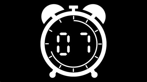 Animated Alarm Clock 10 Second Countdown Timer Digital From 10 To 0 Seconds On Black Background