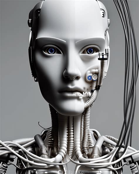 Beautiful Porcelain Profile Woman Android Face · Creative Fabrica