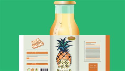 파인애플 주스 라벨 클래식 과일 장식 Eps Ai Uidownload