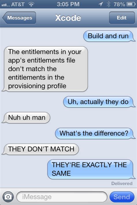Texts From XCode R ProgrammerHumor