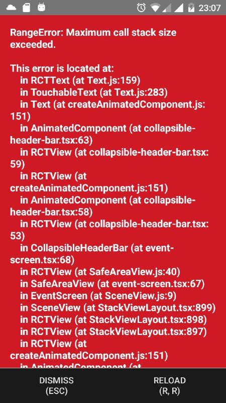React Native Interpolate Maximum Call Stack Size Exceeded Stack Overflow