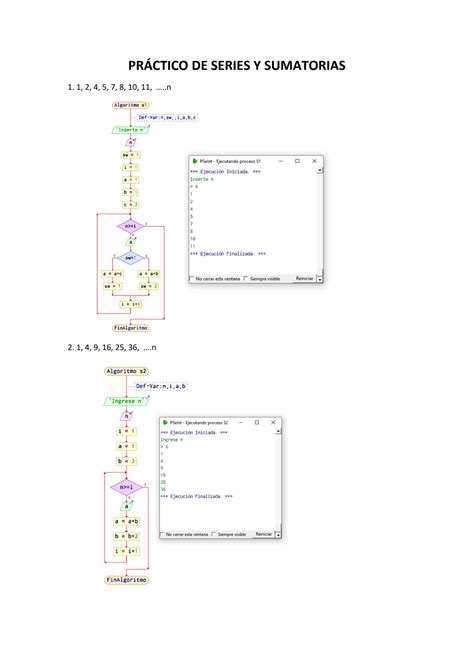 SOLUTION: Practico de series y sumatorias en pseint diagramas de flujo - Studypool