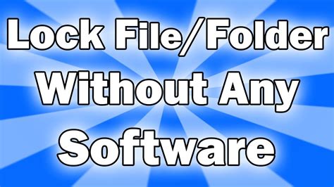 how to lock folder without using any software windows 10 8 1 8 7