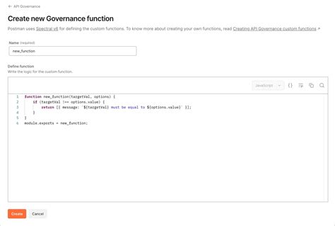 Create Custom Governance Functions In Postman Postman Docs