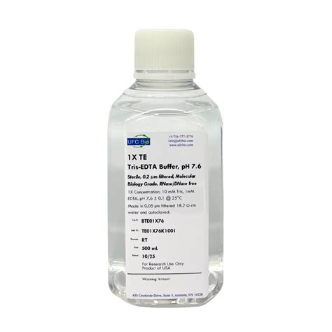 1x Te Tris Edta Buffer 500 Ml Ufcbio