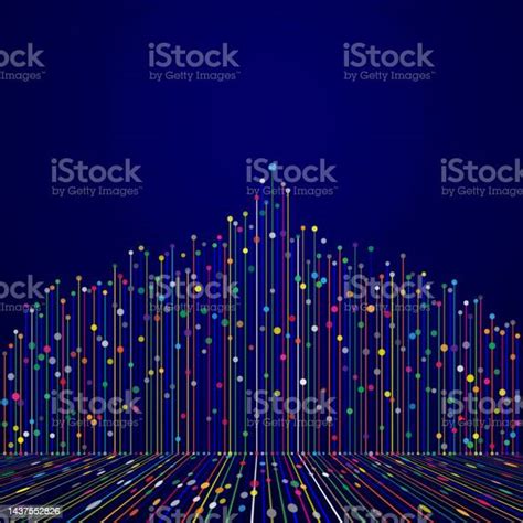 Speed Lines Big Data Concept With Dots Dark Blue Illustration With