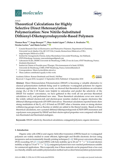 Pdf Theoretical Calculations For Highly Selective Direct