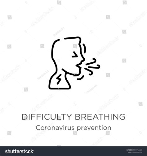 Difficulty Breathing Icon Thin Linear Difficulty Stock Vector Royalty Free 1719762223