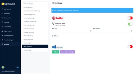SMS Module For Worksuite SAAS By Ajay138 CodeCanyon