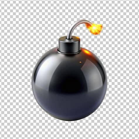 Round black bomb transparent background | Premium AI-generated PSD