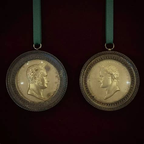 Pair Gilt Bronze Plaques Tsar Alexander I Emperor Of Russia And Napoleon