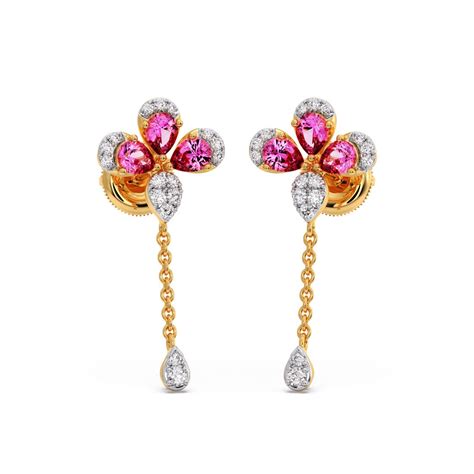 Buy Brilliance Diamond And Gemstone Drop Earrings In 1418k Online