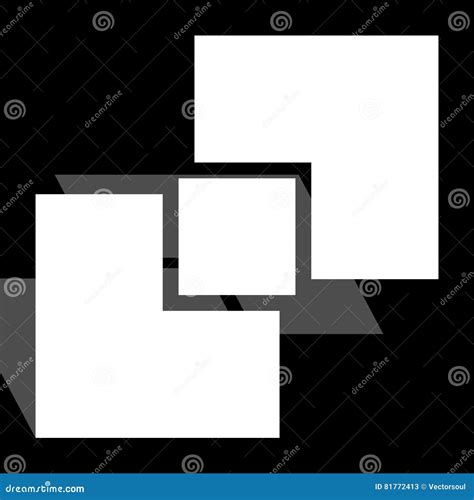 generic symbol with overlapping squares conceptual icon for uni stock