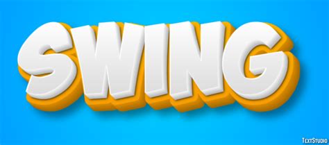 Swing Yellow White 3d Text Effect Generator